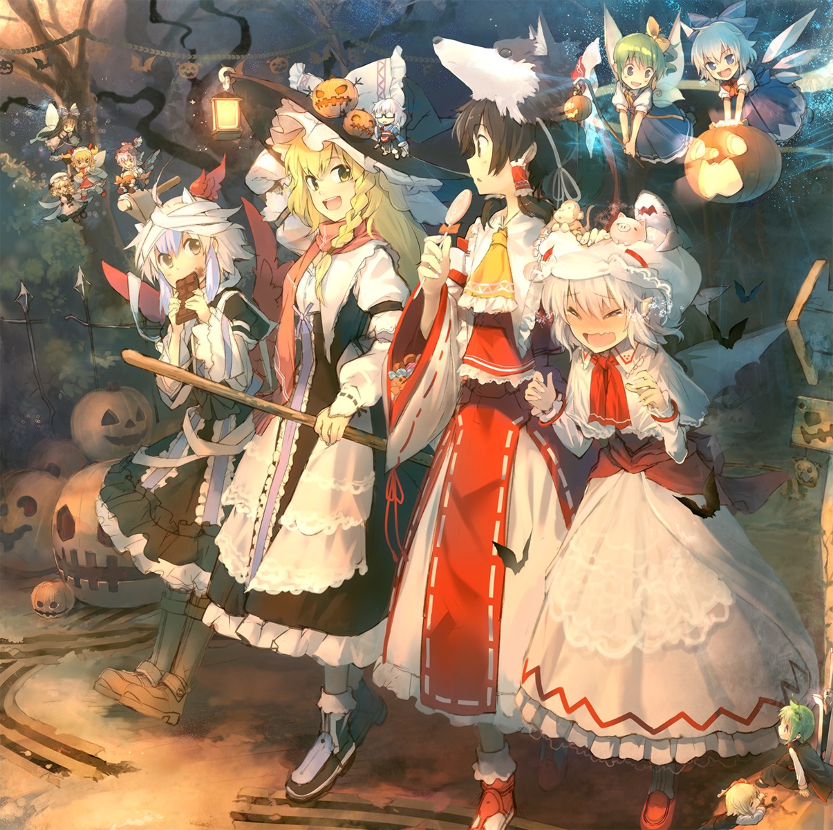 eho (icbm) touhou cirno daiyousei hakurei reimu kirisame marisa luna ...