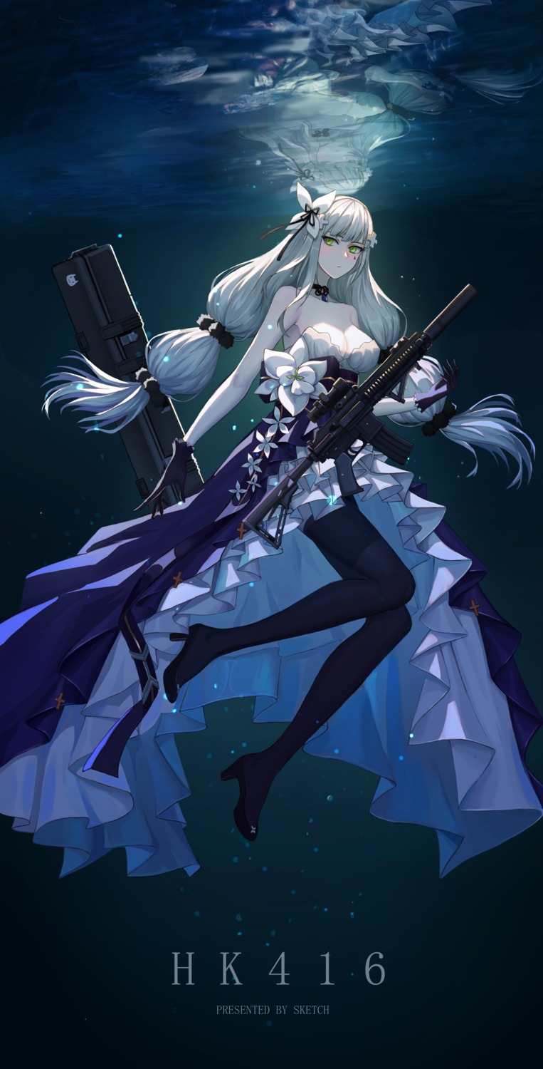 zhai girls frontline hk416 (girls frontline) dress gun heels pantyhose ...