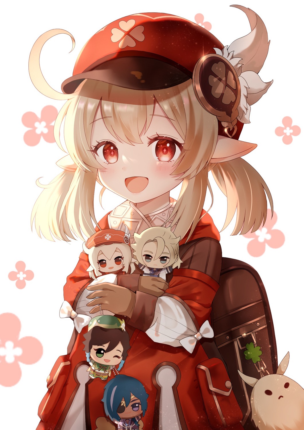 nasii genshin impact klee chibi eyepatch pointy ears | #917836 | yande.re