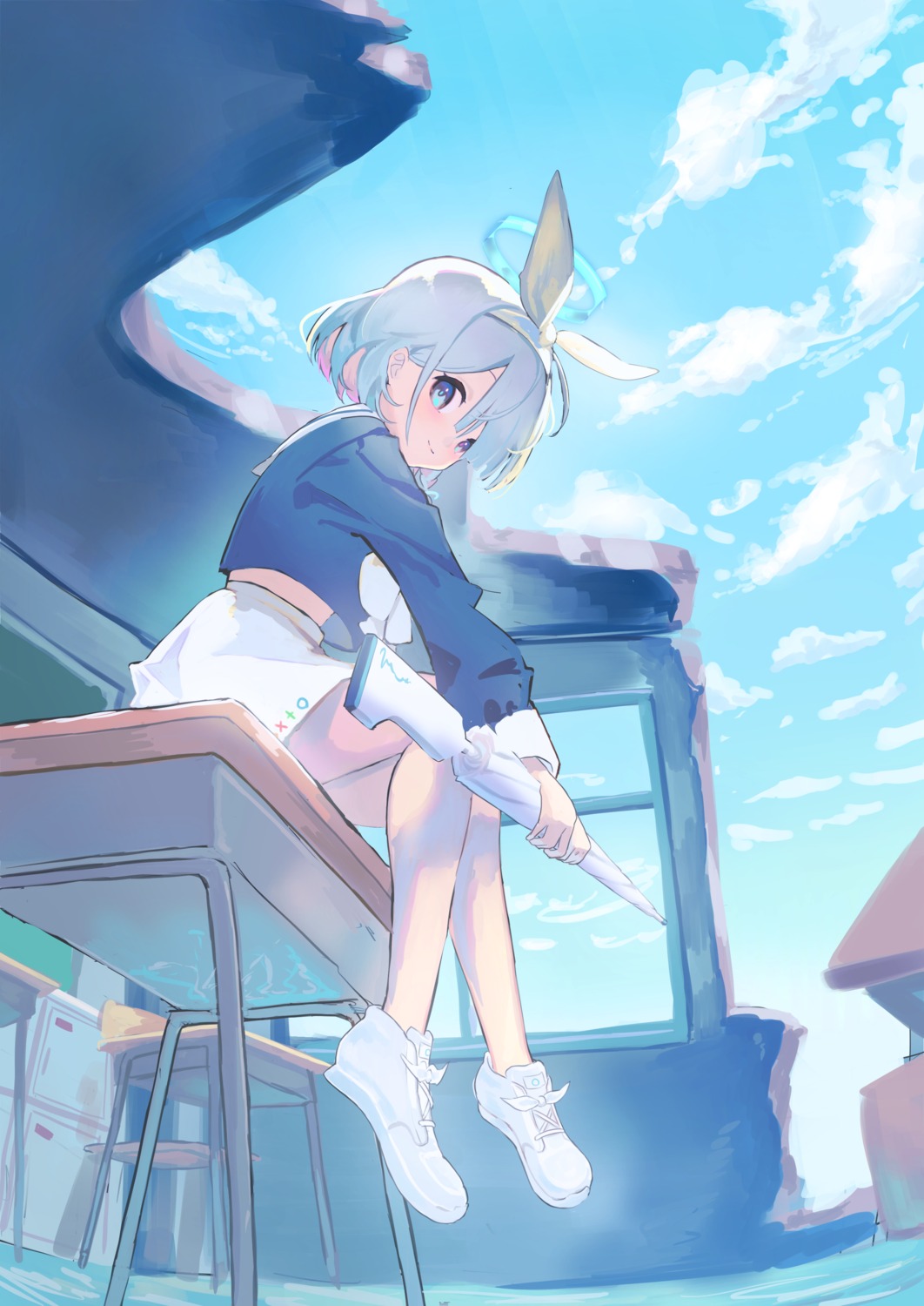 natsuba002 blue archive arona (blue archive) angel gun seifuku umbrella ...