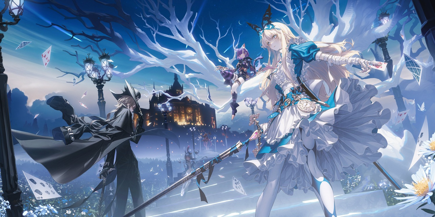 wanke grimlight alice (grimlight) animal ears bandages bunny ears dress ...