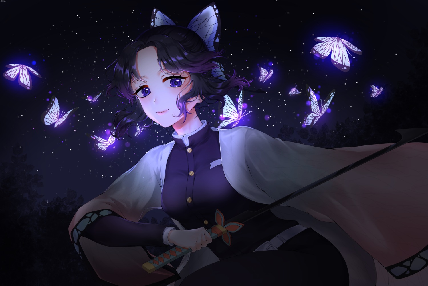 xiho (xi ho ) kimetsu no yaiba kochou shinobu japanese clothes sword ...