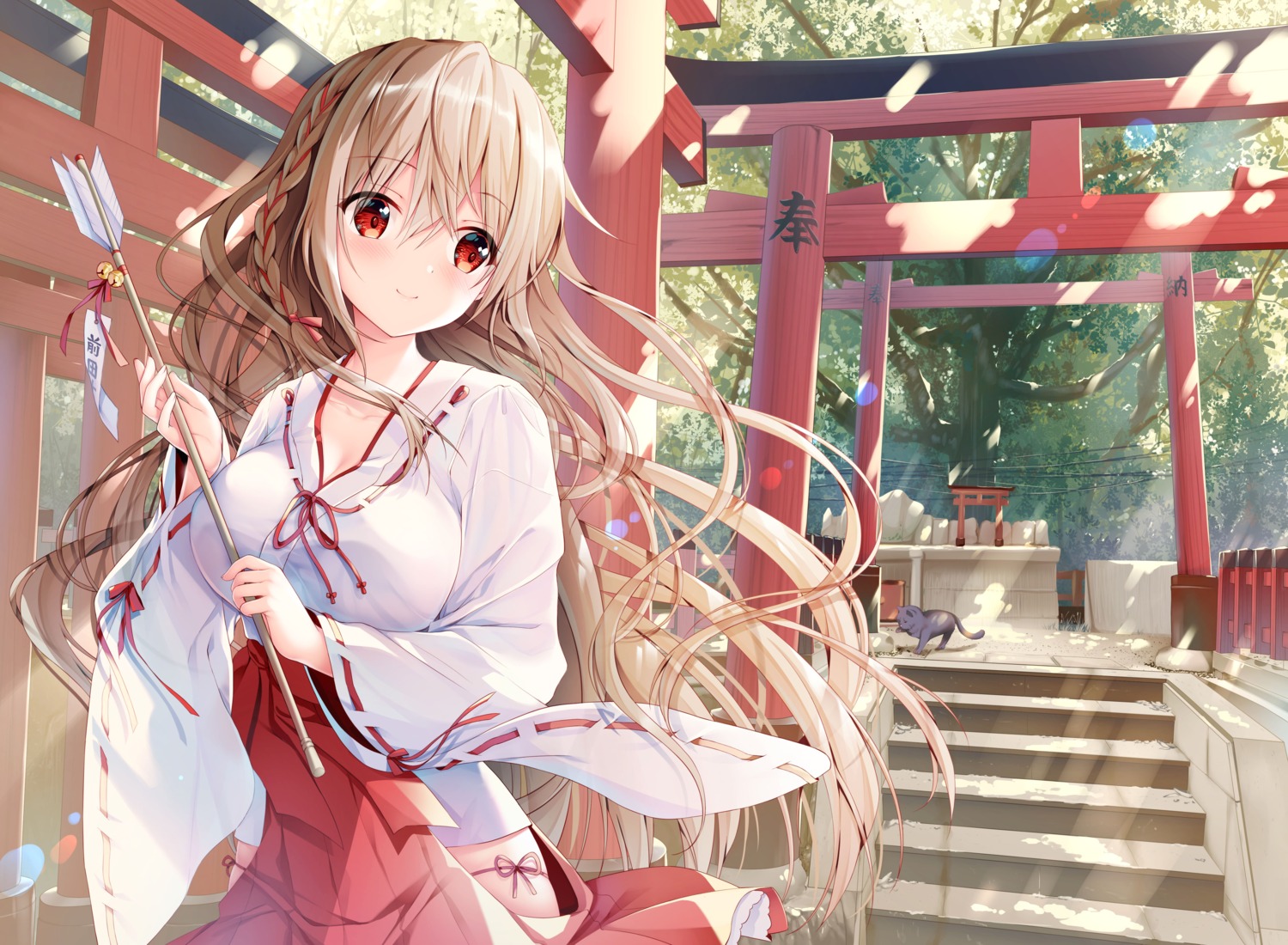 twinbox twinbox school maeda shiori cleavage miko neko | #1002305 ...