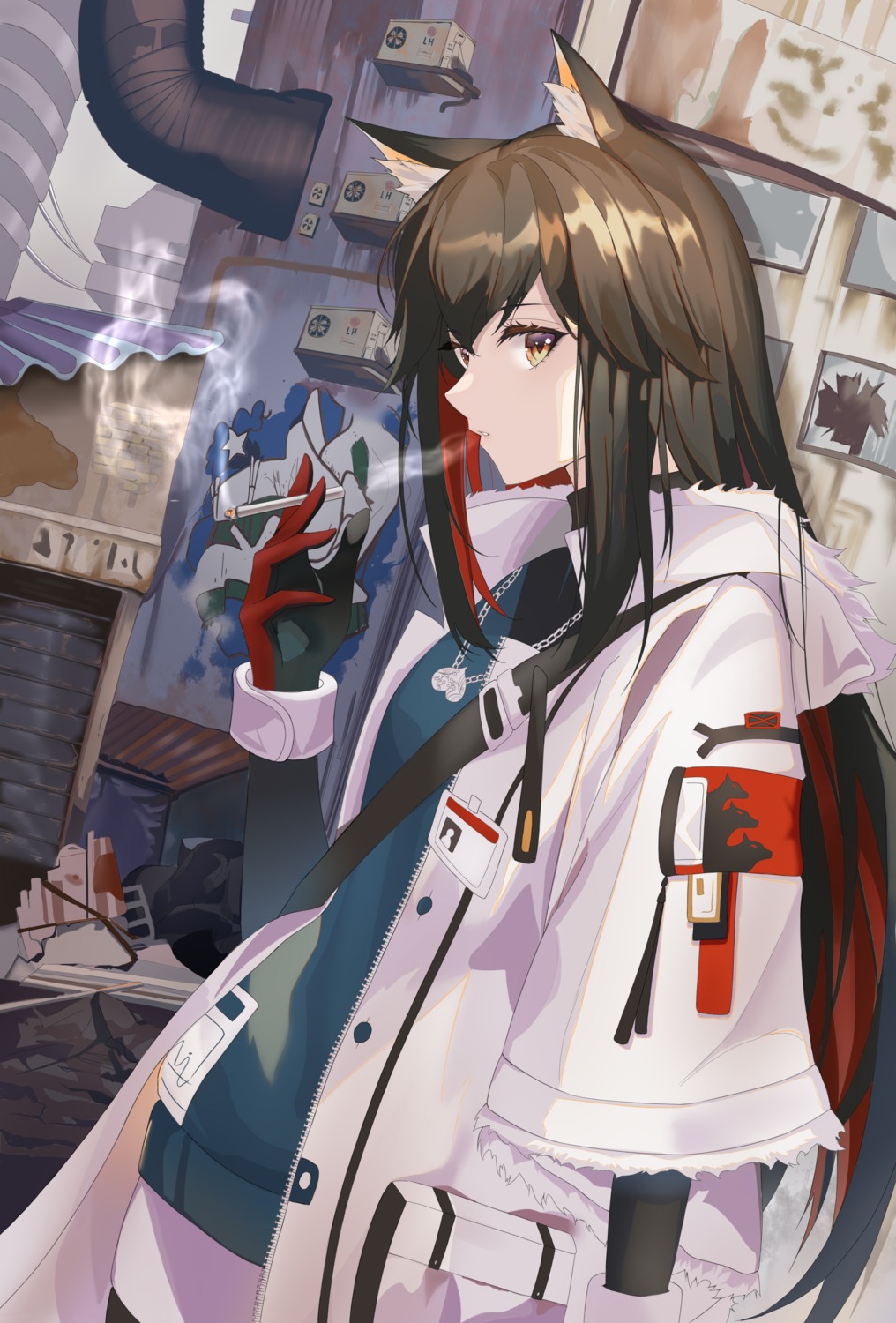 yao yue tong arknights texas (arknights) animal ears smoking | #648027 ...