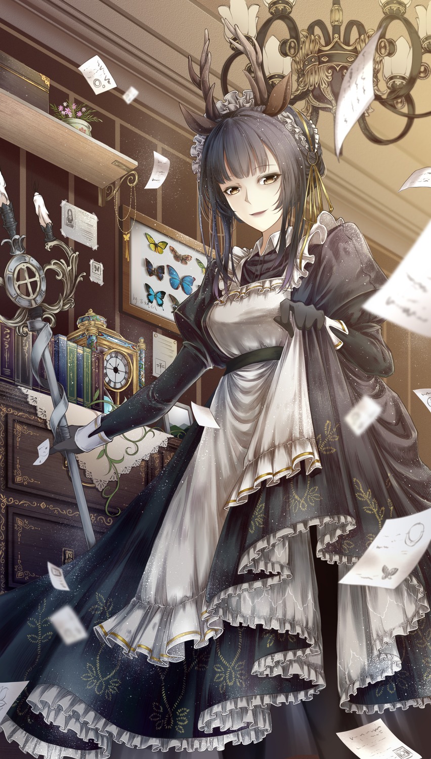 miyamizu reiha arknights tsukinogi (arknights) animal ears horns maid ...